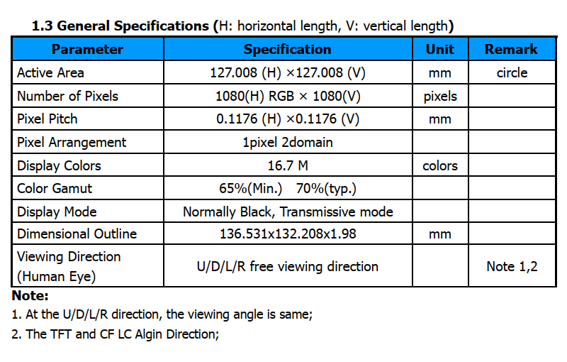 JAX50TR50KM Round display 5.0 inch TFT LCD display color LCD display ...
